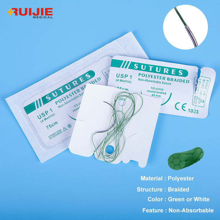 Medical Disposable Polyester (BRAIDED) Sterile Suture With Thread ...
